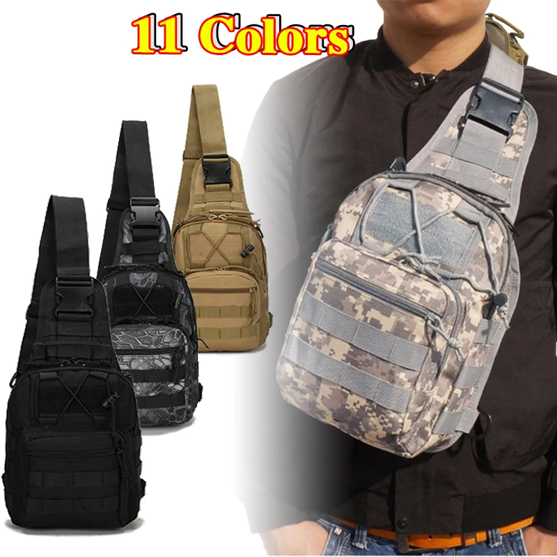 Mens Outdoor Tactical Shoulder Bag Men Hiking Multi pocket Nylon ...