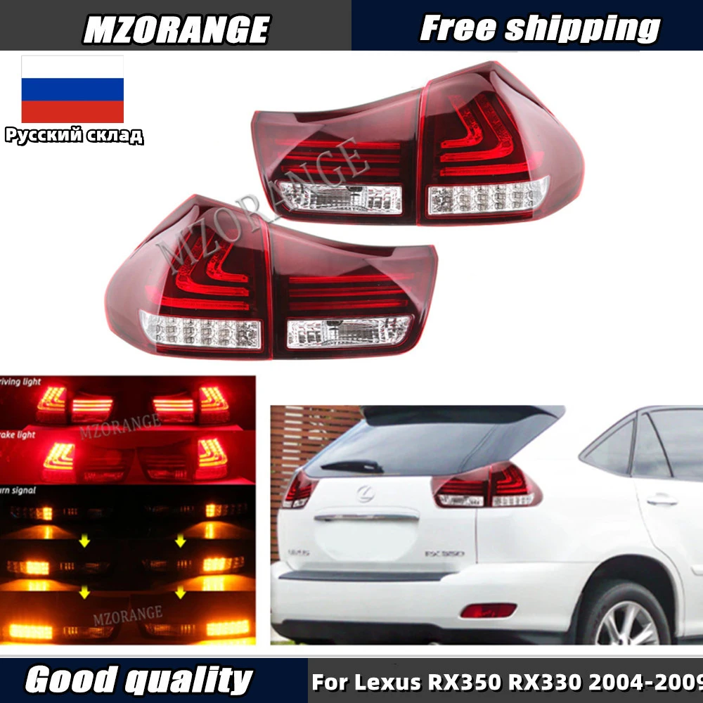 Tail Lights for Lexus RX400h RX330 RX350 2004-2009 Red/Smoked LED Rear ...