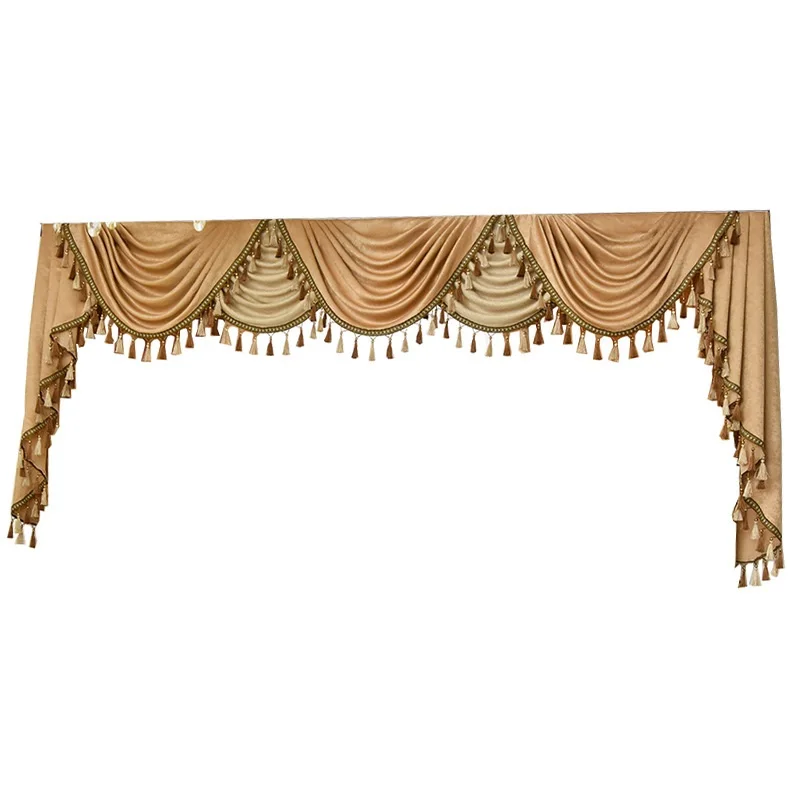 European-Luxury-Valance-Curtains-for-Living-Room-Bedroom-Two-Tone ...
