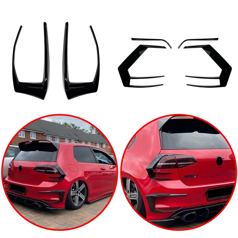 Car-Rear-Bumper-Air-Knife-Tail-Light-Cover-Glossy-Black-Body-Kit-For-VW ...