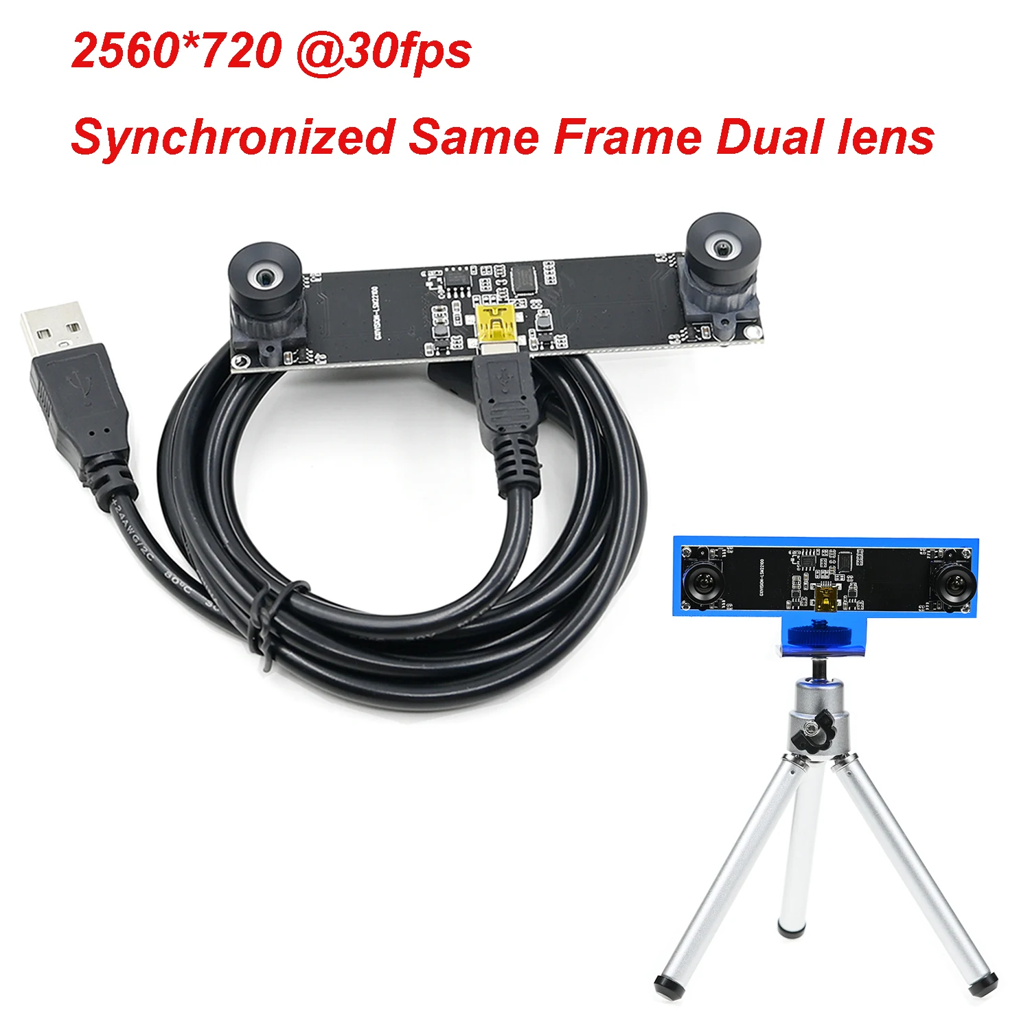 3D-Stereo-VR-Camera-Module-Synchronized-Same-Frame-Dual-lens-USB-Webcam ...