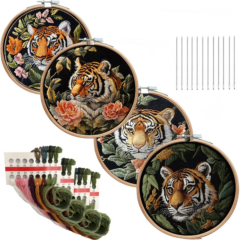 Tiger Embroidery Kit for Adult Cross Stitch Kits for Hand with Animal ...