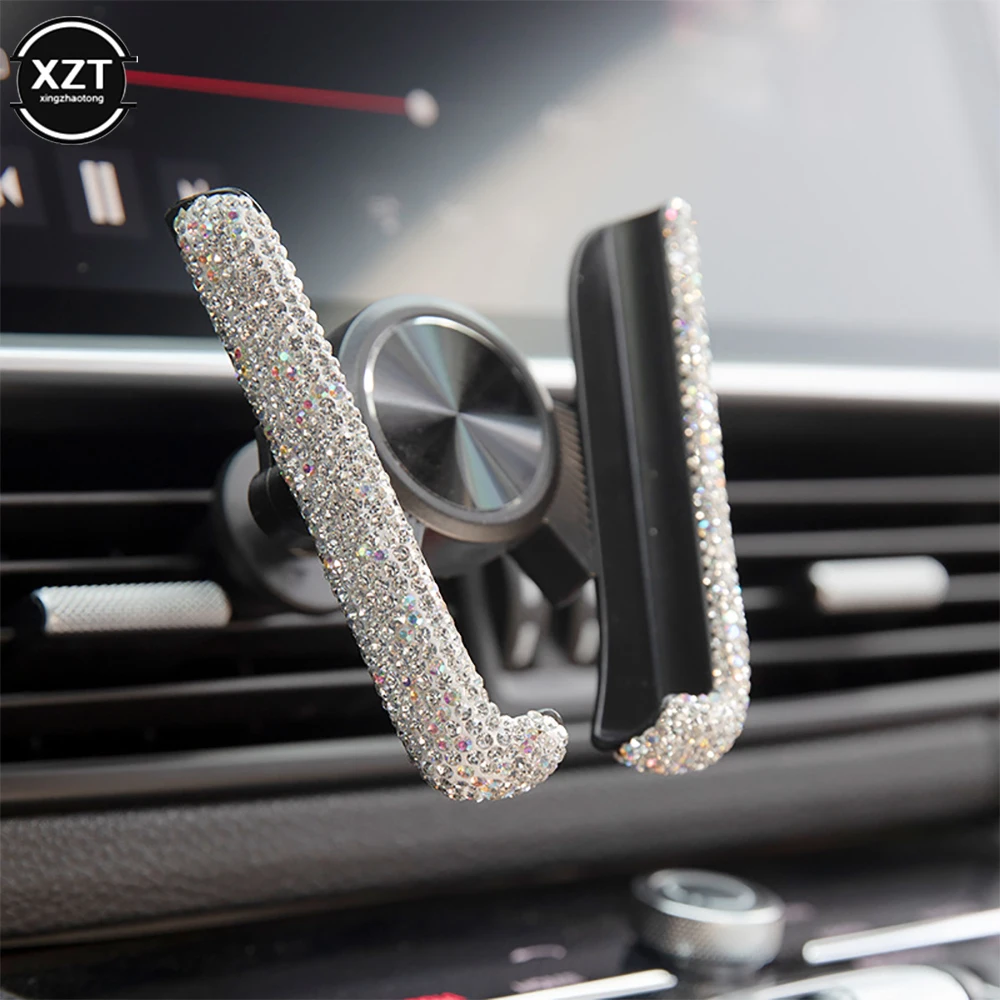 Diamond-Crystal-Car-Air-Vent-Mount-Clip-Mobile-Phone-Holder-Stand-in ...