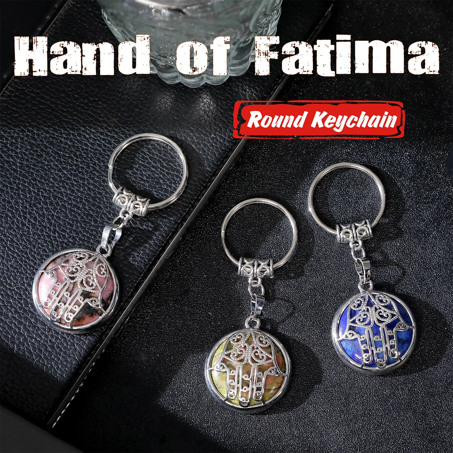 VGDS Natural Crystal Hand of Fatima Key Chain - Protective Backpack ...