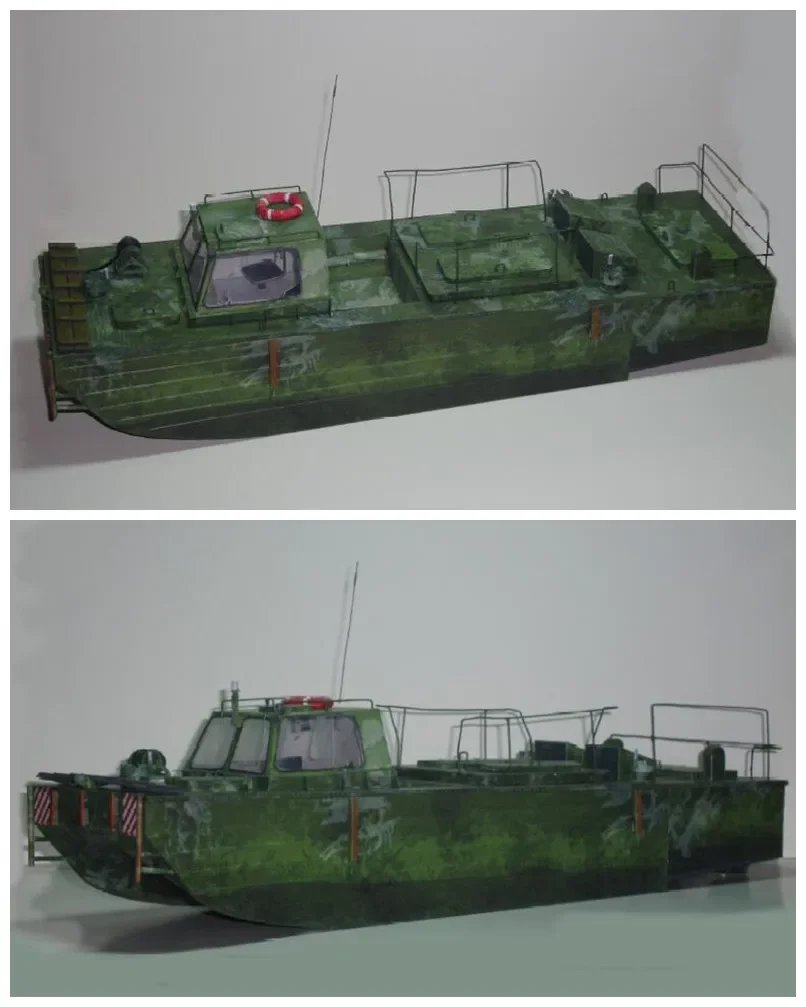1:25 Russian Bridge Erection Boat BMK-225 Handcraft Paper Model Kit ...