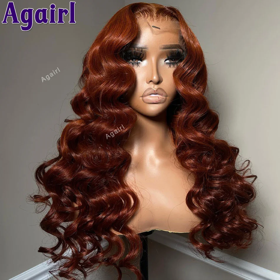 13x6-Ginger-Brown-200-Density-Loose-Wave-Lace-Frontal-Wigs-Human-Hair ...