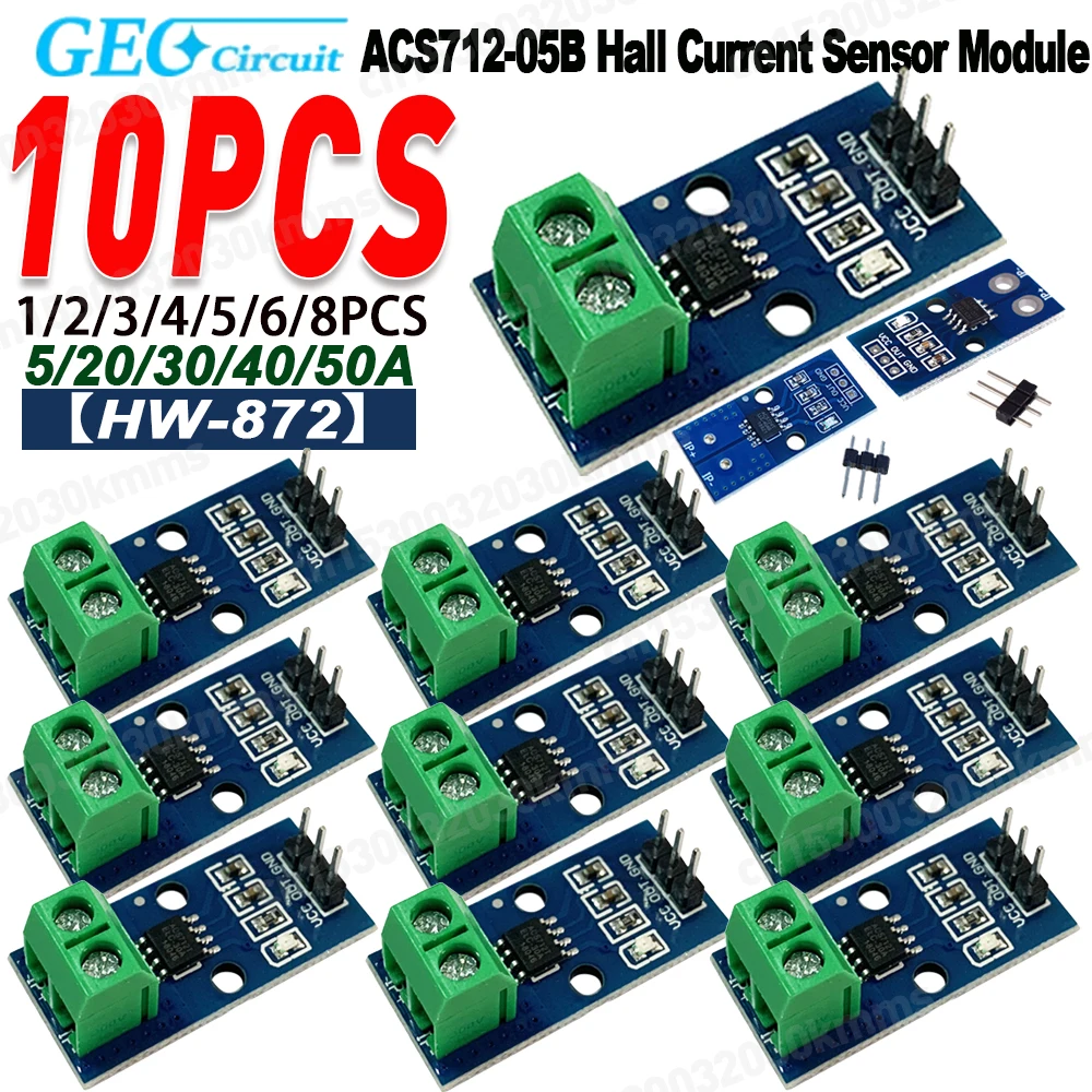 1-10PCS-ACS712-High-Efficient-DC-Current-Sensor-Module-Detector-High ...