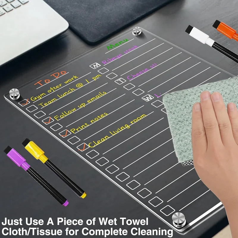 Acrylic-Magnetic-Dry-Erase-Board-For-Fridge-Clear-Magnetic-To-Do-List ...