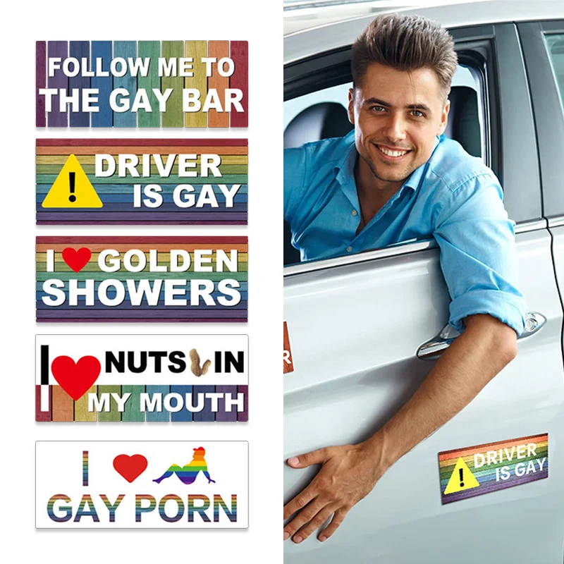 Fun LGBT prank stickers GAY car bumper stickers Rainbow stickers PVC ...