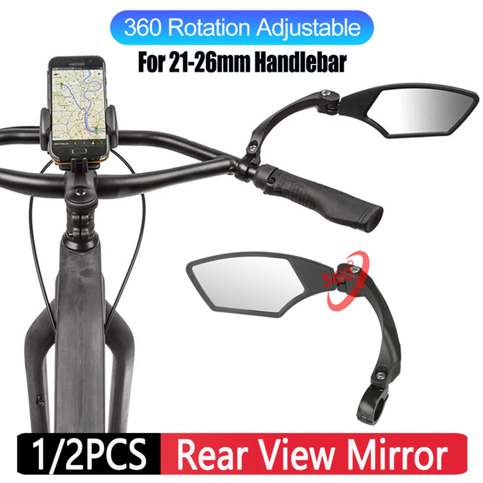 Universal-Bicycle-MTB-Rearview-Mirror-For-21-26mm-Handlebar-Adjustable ...