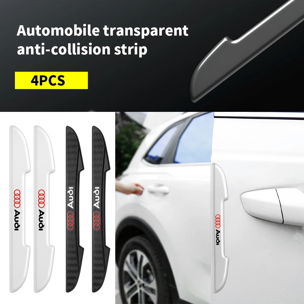 4pcs Rubber Car Door Edge Protector Stickers Anti Collision Strips For ...