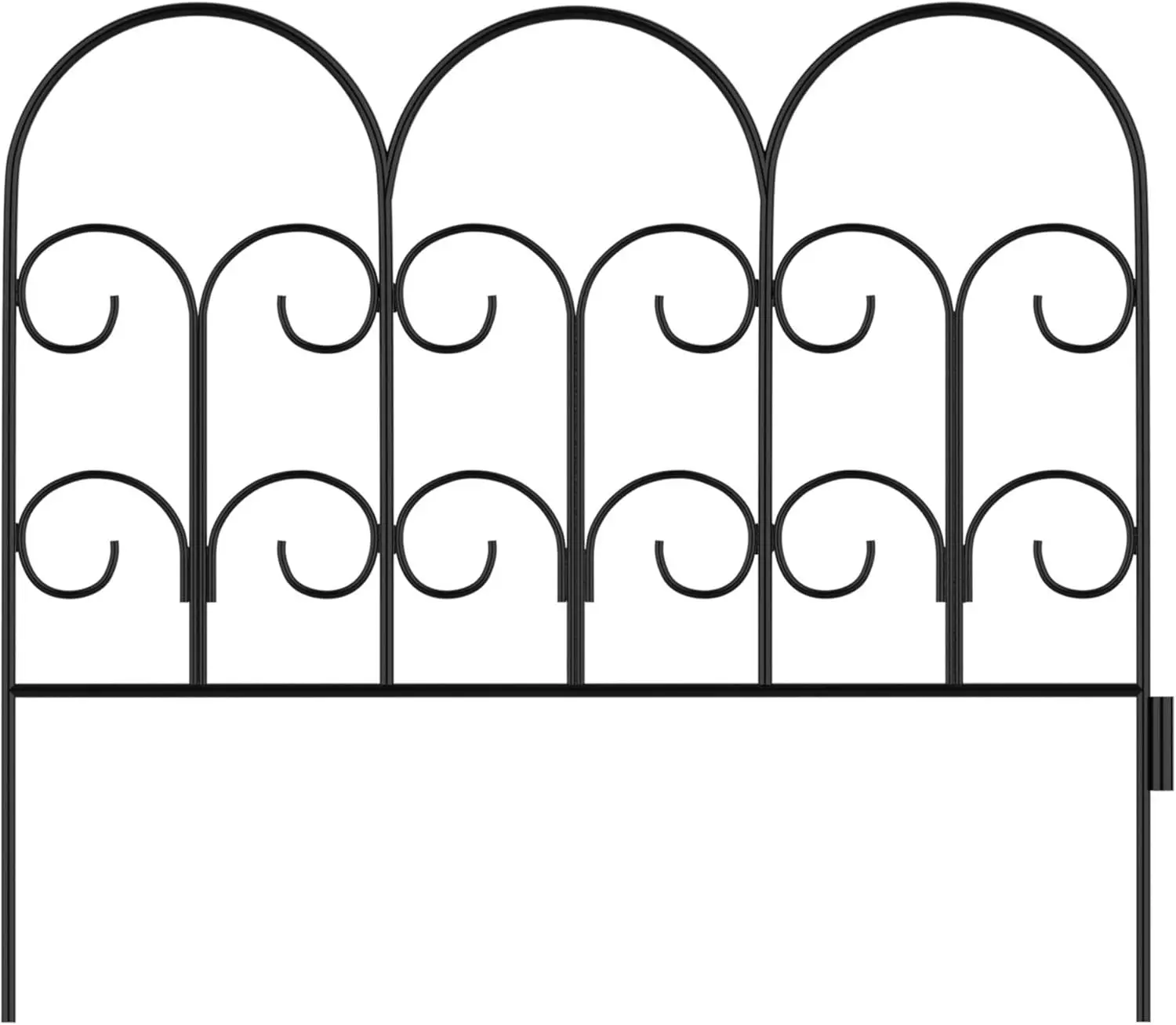 5-Piece Interlocking Metal Garden Fence Panels for Flower Beds and ...