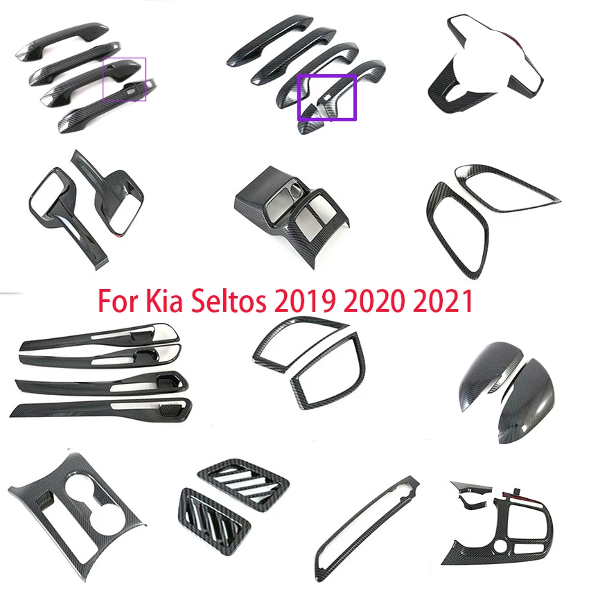 For-Kia-Seltos-2019-2020-2021-Car-Decoration-Trims-Door-Handle-Window ...