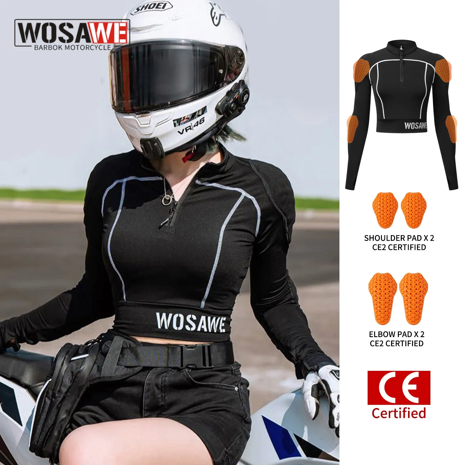 WOSAWE Women Summer Motorcycle Armor Jacket Motocross Full Body Armor ...