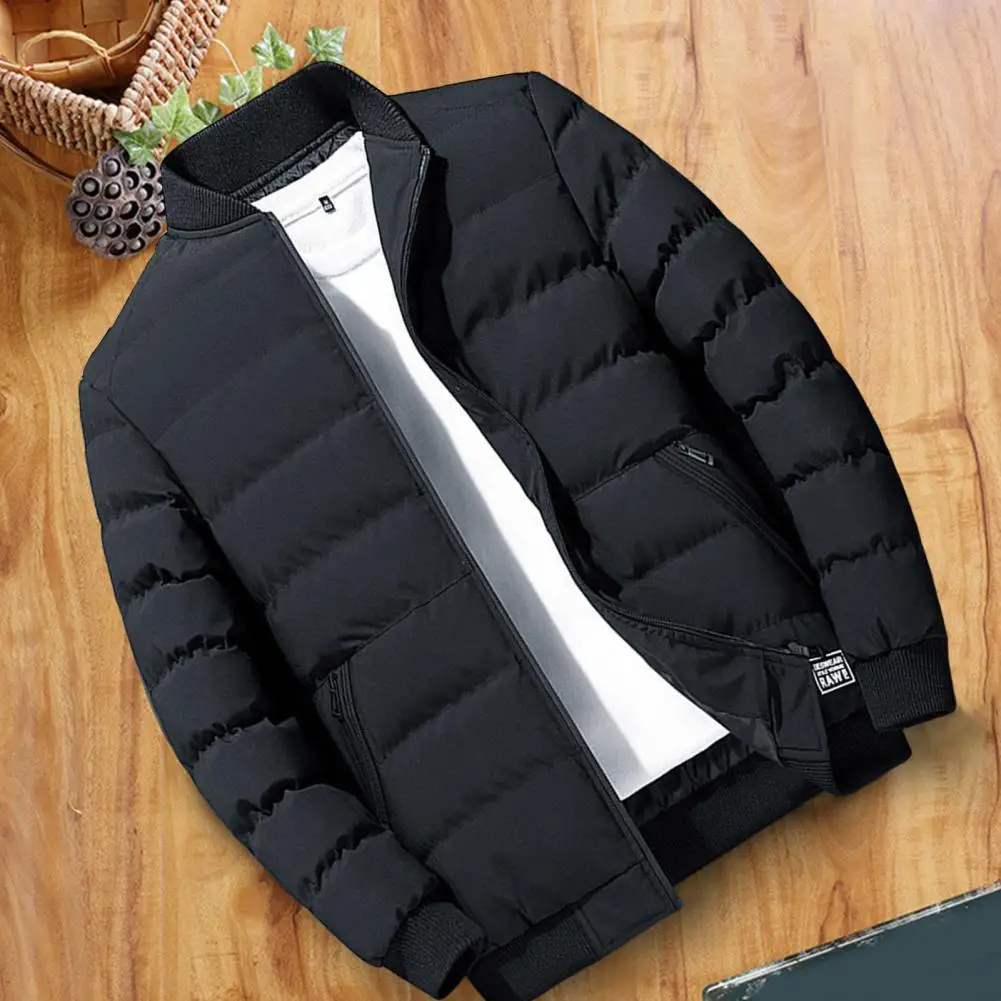 Bomber Jacket Trendy Thick Ribbing Bottom Coat Winter Men Jacket ...