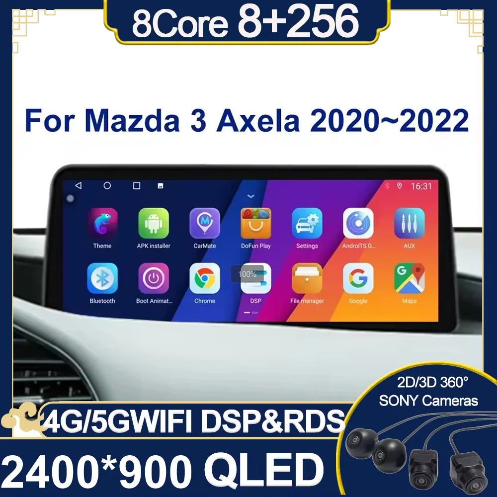 12,3 ''Android 15 para Mazda 3 Axela 2020 ~ 2022 pantalla táctil núcleo ...