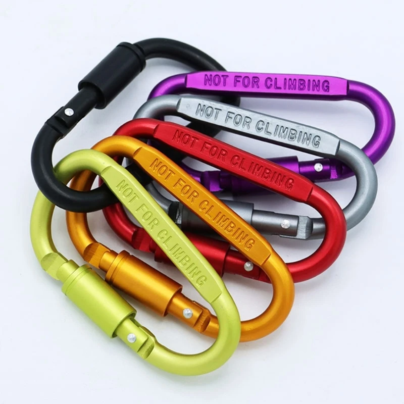 Outdoor-D-ring-Locking-Carabiner-D-Ring-Keychain-Clip-Heavy-Duty ...