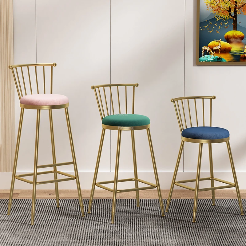 European Designer Bar Chairs for Kitchen Modern Leisure Hotel High Bar Stools Home Furniture ...
