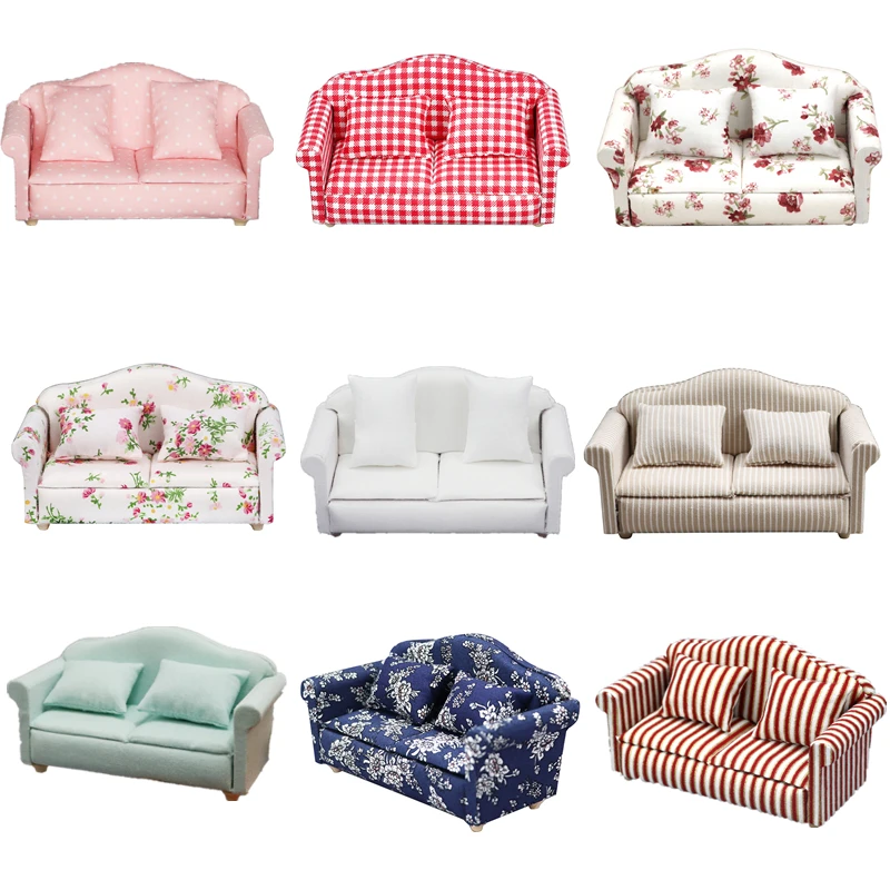 1:12 Mini Cute Dolls Sofa Pillows Set Simulation Dollhouse Furniture ...