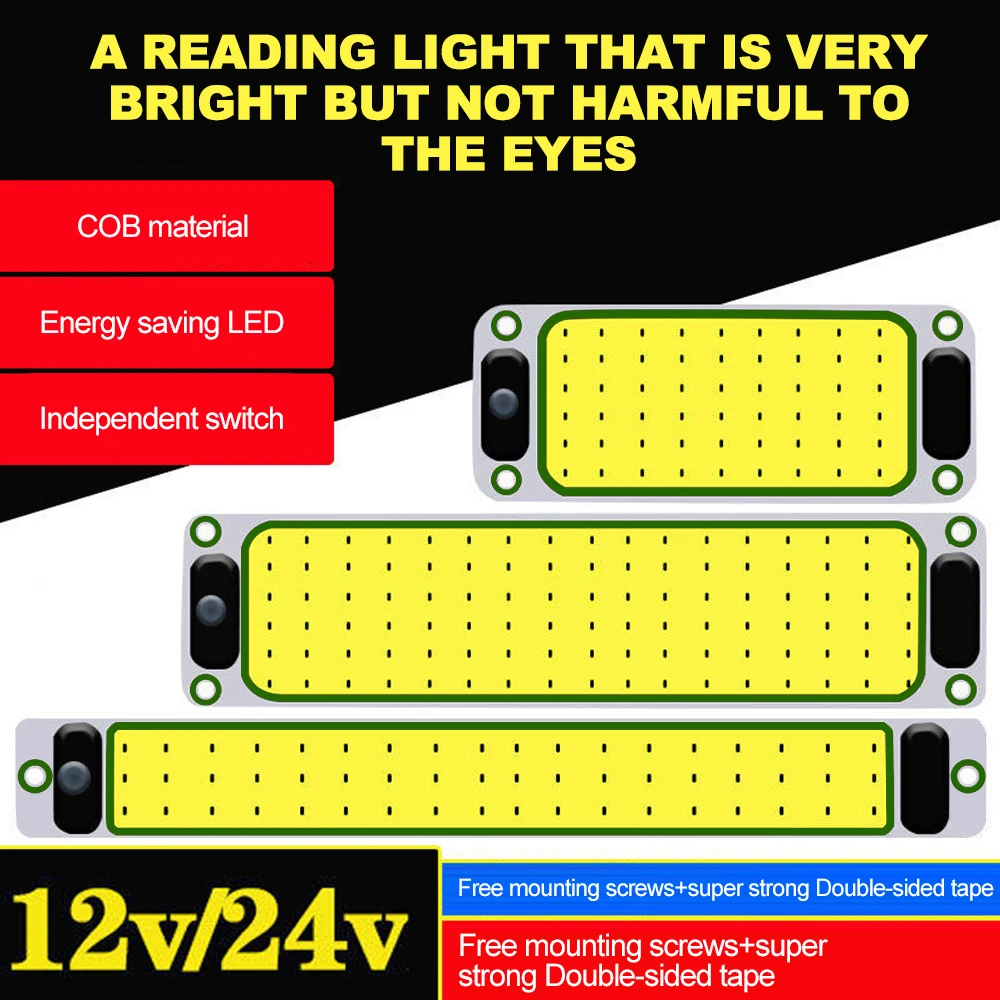 12-24V-Car-LED-Light-Reading-Night-Strip-Light-Neon-Lights-Automotive ...