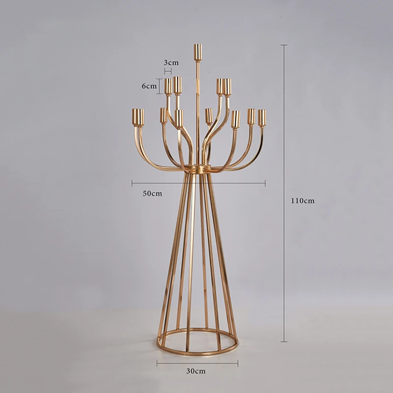 Metal Candelabra 13 Arms Candle Holders Acrylic Wedding Table ...
