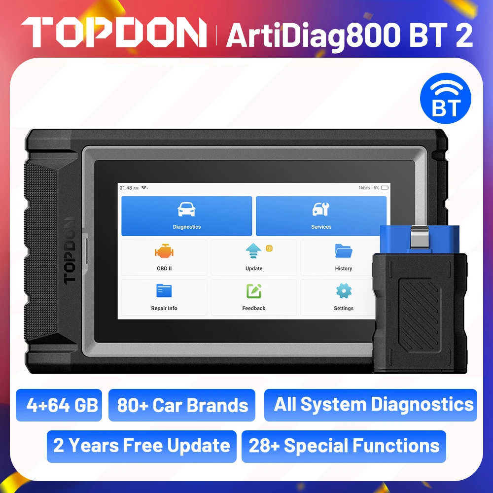 TOPDON Artidiag800 BT 2 OBD2 Professional Car Diagnostic Tool ...