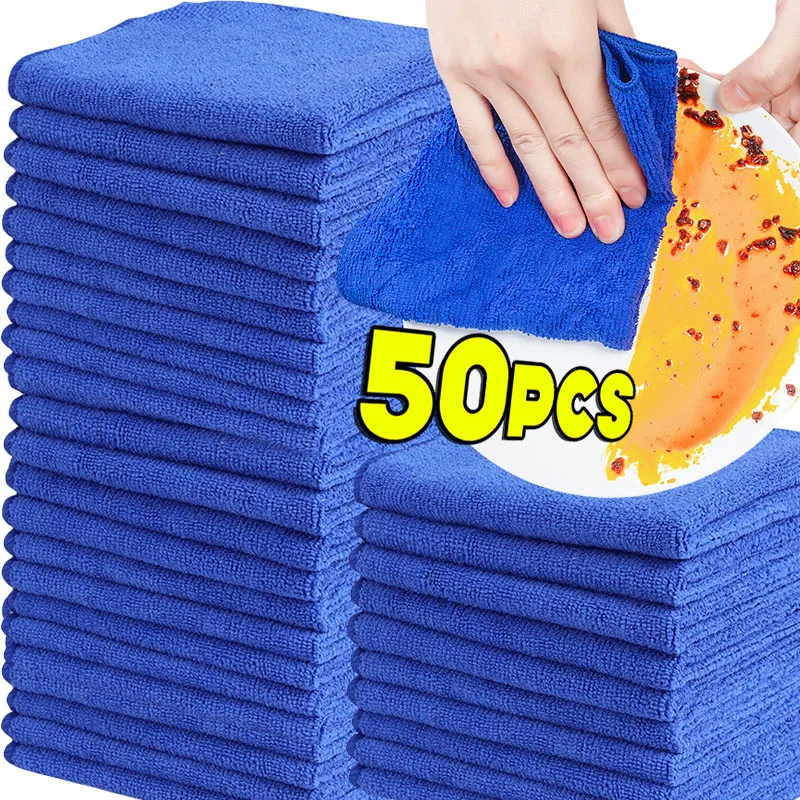 3/50pcs Microfiber Towels Car Wash Drying Cloth Towel Household ...