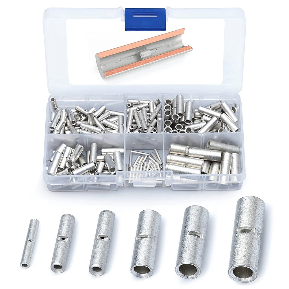 Kit-de-conectores-a-tope-no-aislados-200-piezas-conectores-de-empalme-a ...