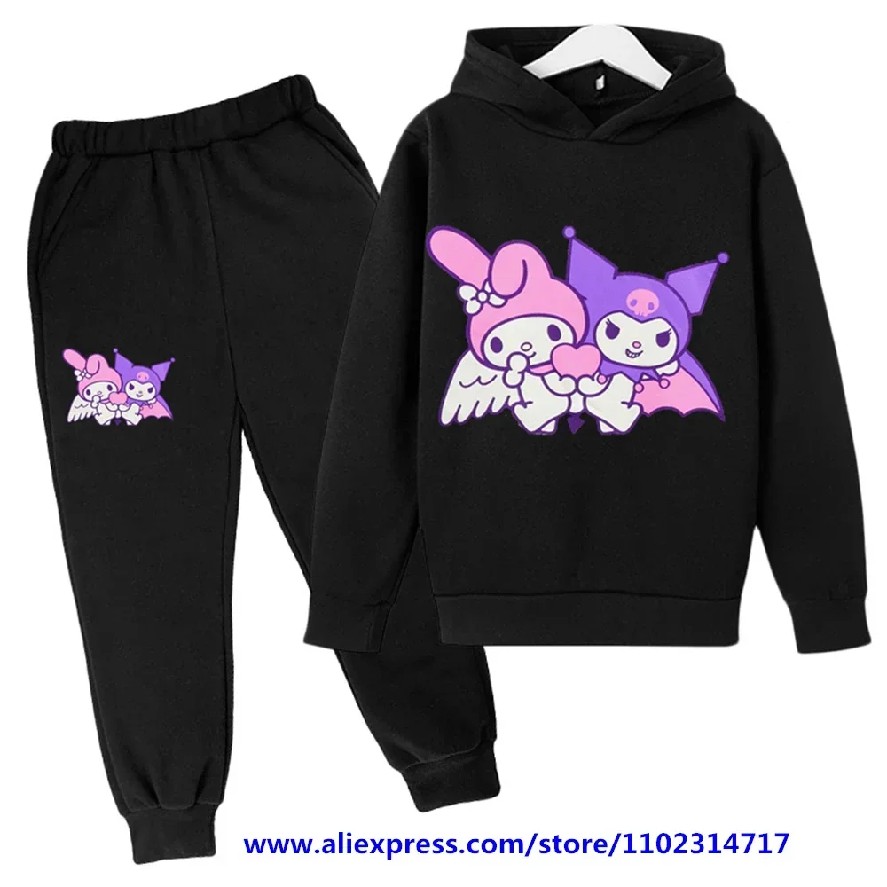 MINISO-Hello-Kitty-Casual-Funny-Tracksuit-Boys-Kuromi-Hoodies-Kids ...