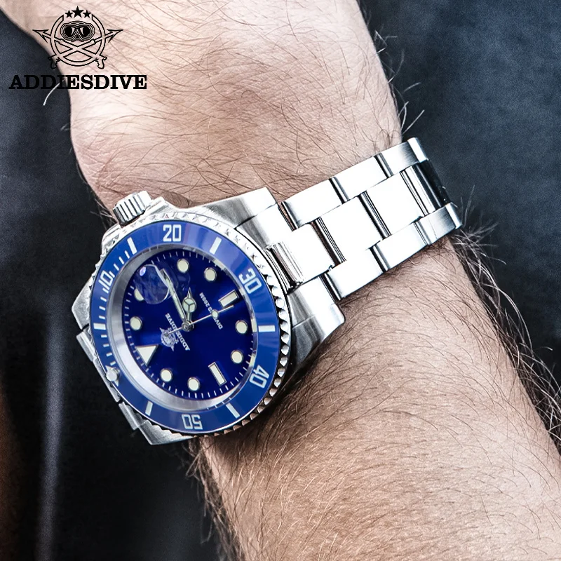 ADDIESDIVE 41mm Men's Quartz Watch Miyota 2115 Luminous Ceramic Bezel ...