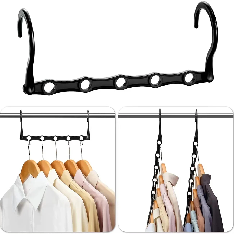 Space-saving hangers, 5pcs, high-quality smart hooks, sturdy layered ...
