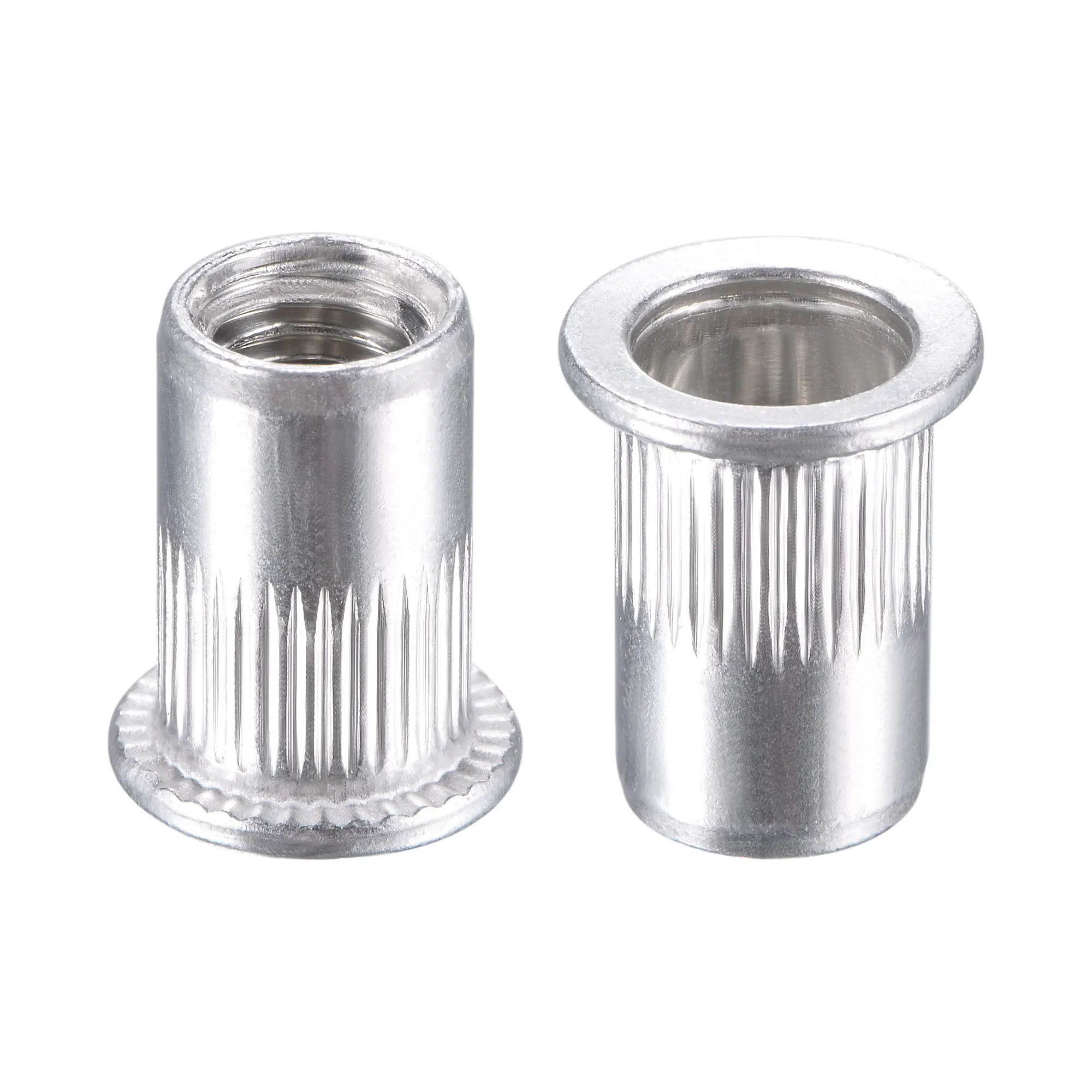 25/50/100pc M3 M4 M5 M6 M8 Aluminium Alloy Rivnut Knurled Flat Head ...