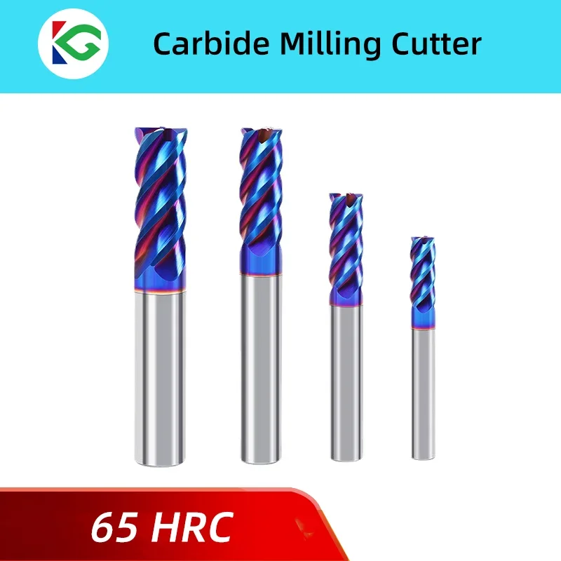 65-HRC-Carbide-End-Mill-4-Flute-CNC-Milling-Face-Cutter-solid-Endmill ...