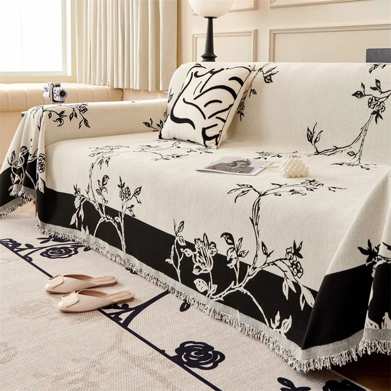 Luxury-Chenille-Sofa-Cover-Cloth-Sofa-Blanket-Cover-Full-Cover-Floral ...