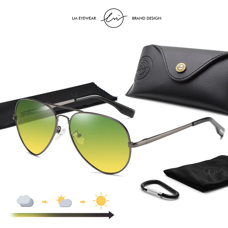 LM-Quality-Photochromic-Sunglasses-Men-Chameleon-Polarized-Pilot-Alloy ...