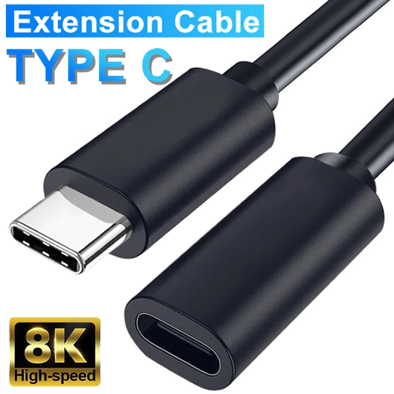 USB C Extension Cable Male to Female Type C USB Fast Charging Extender ...