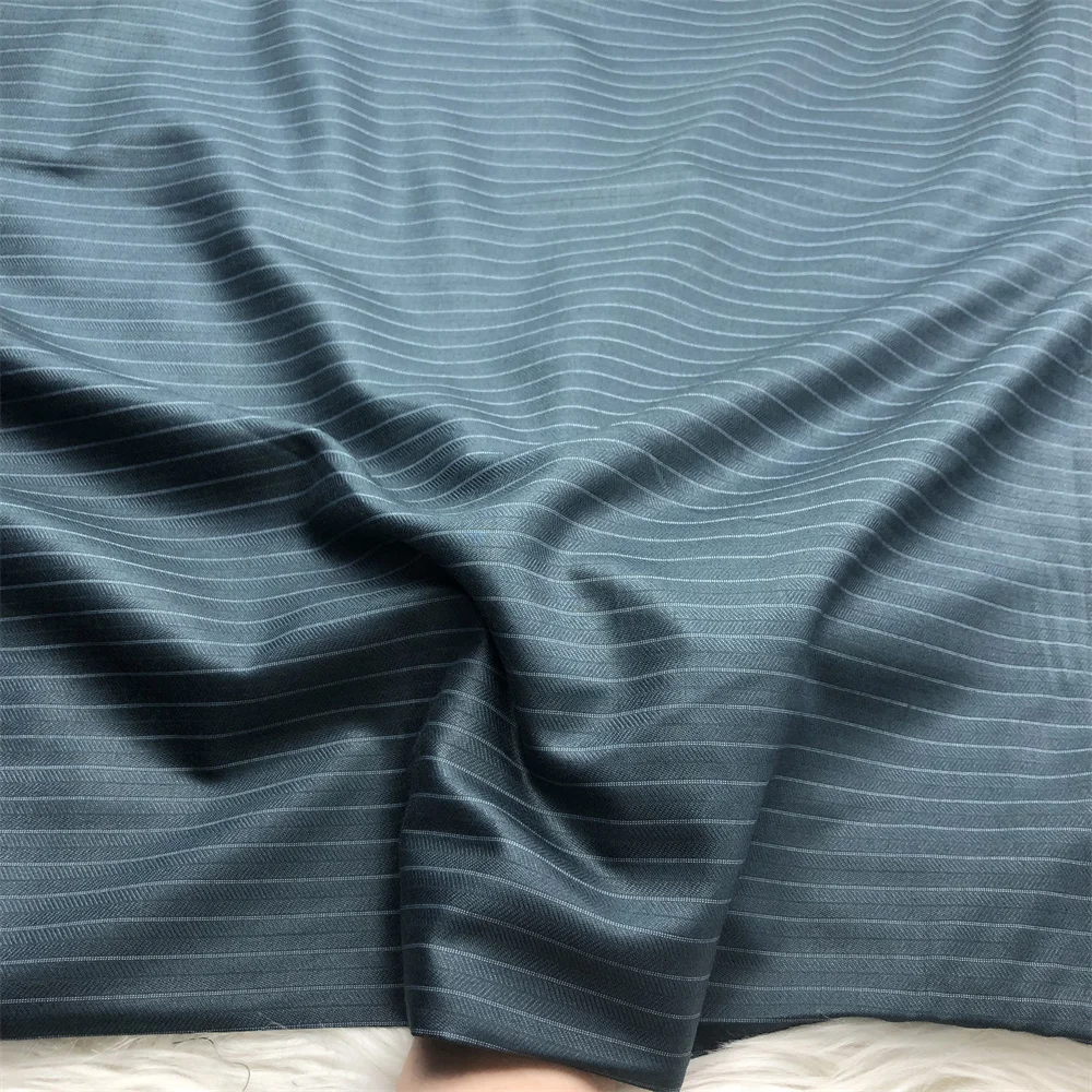 2022 Stripe Pattern Fabric For Men Sewing Shirt Soft Garment Material ...