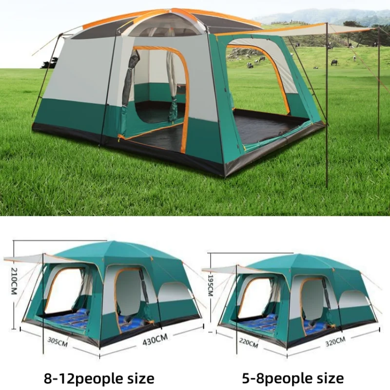 5-8/8-12 Person Outdoor Canopy Tent, Two Bedroom One Living Room Large ...