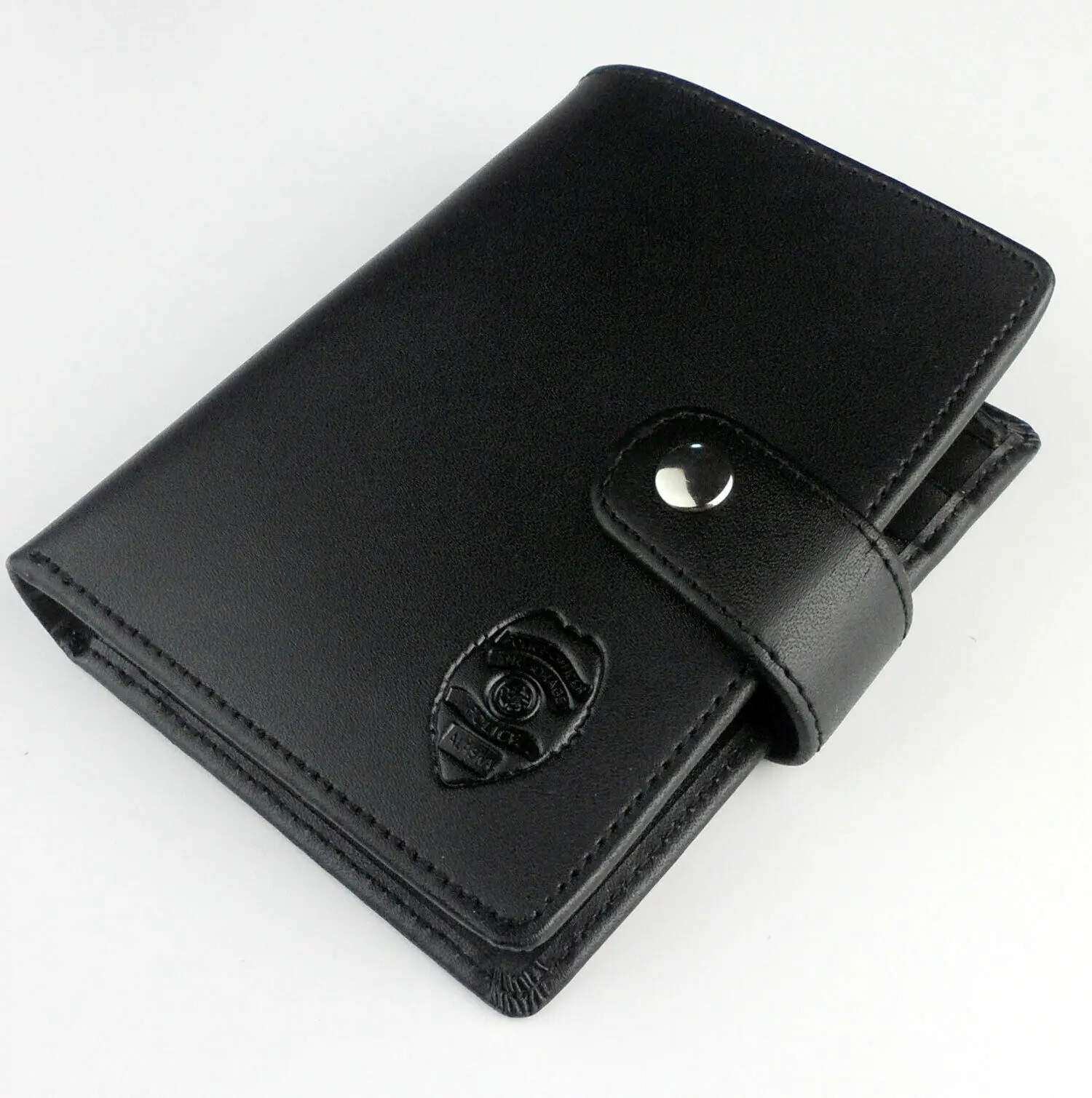 . Black Leather US Police Wallet Badge Holder ID CARD HOLDER -US ID ...