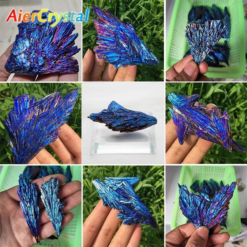 Natural-Black-Tourmaline-Electroplated-Quartz-Titanium-Coated-Crystal ...