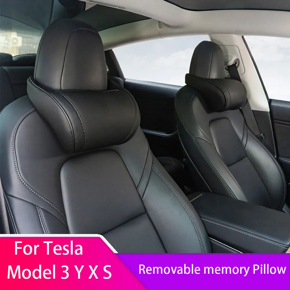 Neck Pillow For Tesla Model 3 Y S X 2012-2026 Car Seat Headrest Cushion ...