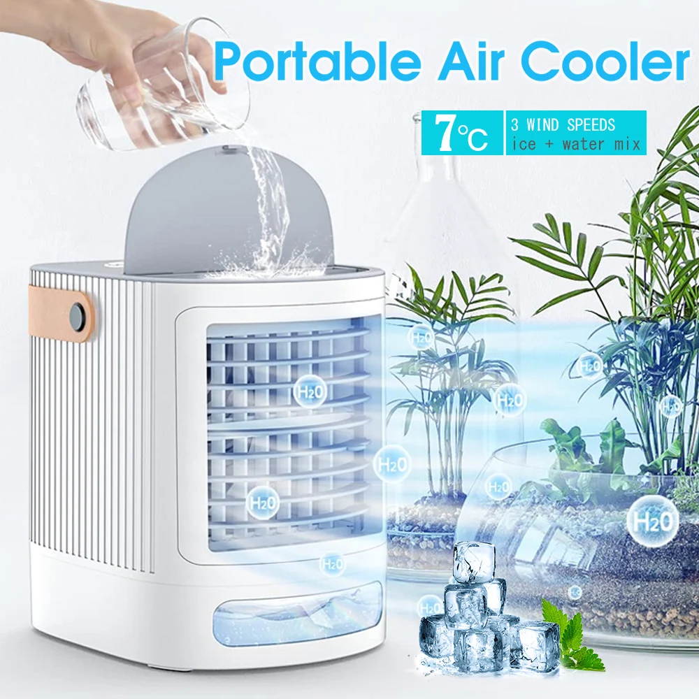 에어컨 이동식에어컨 캠핑용 미니 휴대용 에어컨 에어 쿨러 쿨러 냉풍기 실내 증발 워터 쿨러 팬 가습기 에어컨 차량용 선풍기 미니에어컨 캠핑에어컨 Aliexpress