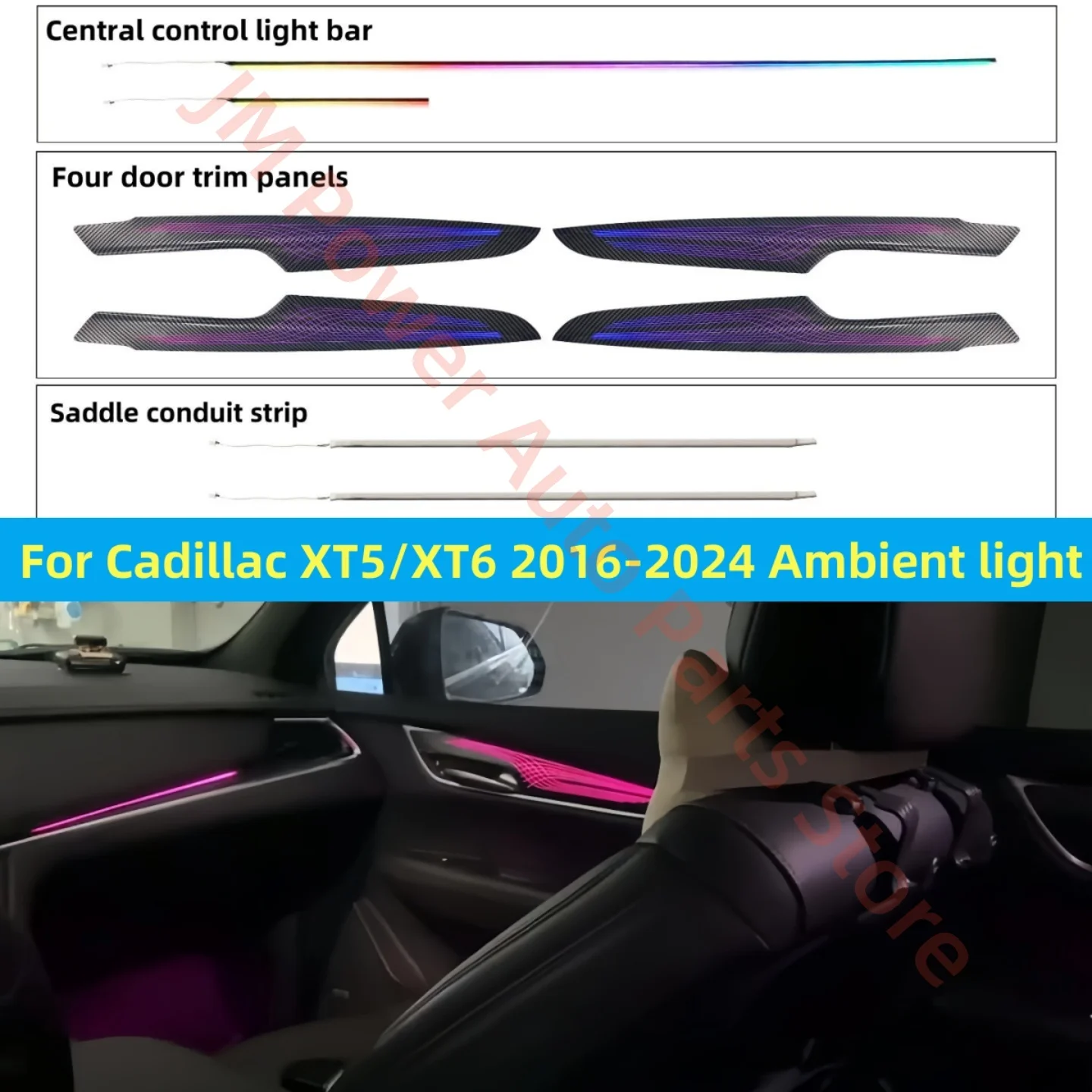 For Cadillac XT5 XT6 2016+ LED Atmosphere Lamp Automotive Interior ...