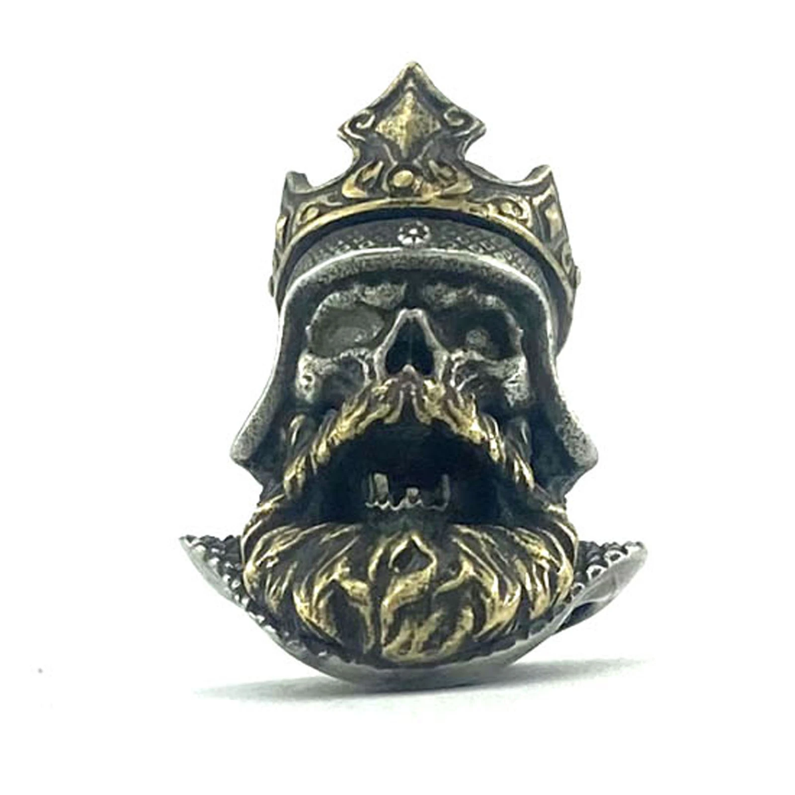 EDC Diy Copper Skeleton King Skull Ancient Warrior Man Crown Retro ...