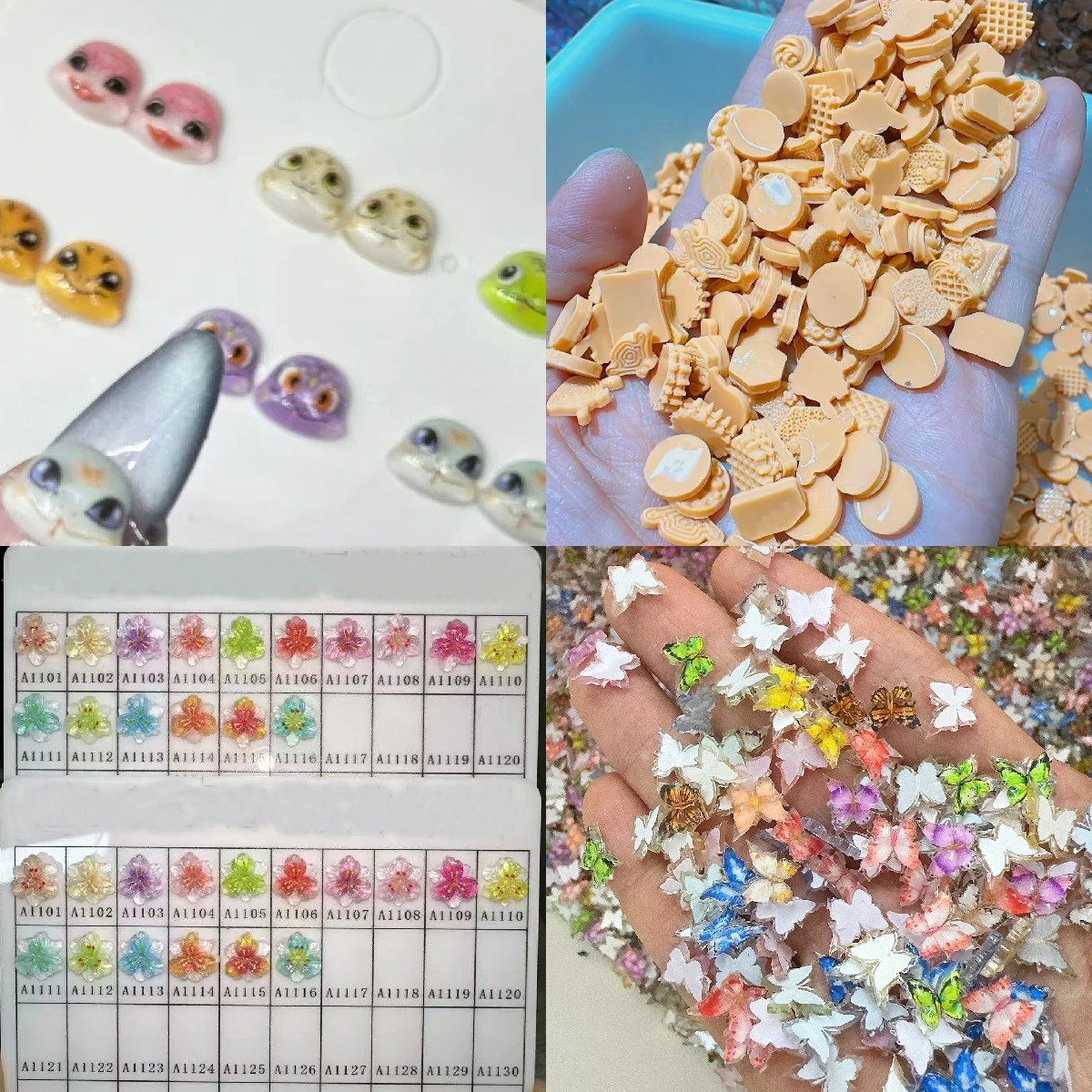 200-500pieces 6-13mm diy Mini candy flower snak flatback cabochon ...