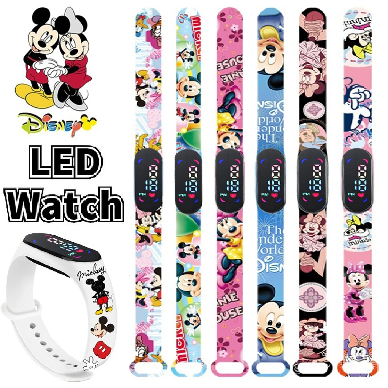 New-Disney-Mickey-Minnie-LED-Touch-Watch-Donald-DuckBracelet-Watch ...