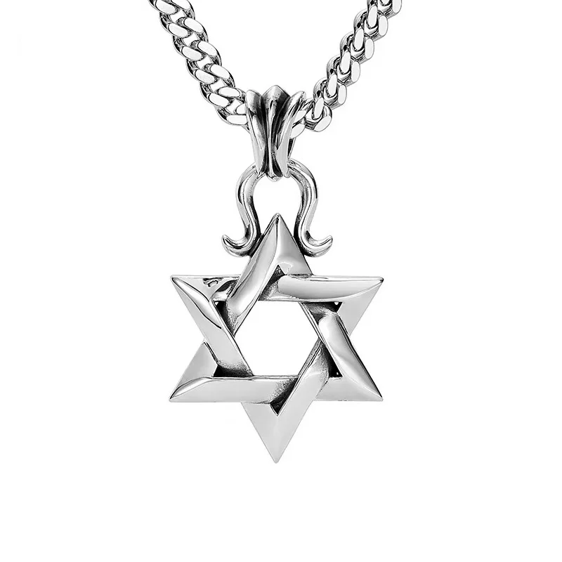 925 Hexagonal Star Pendant Necklace | Necklace Star Pendant Hexagram ...