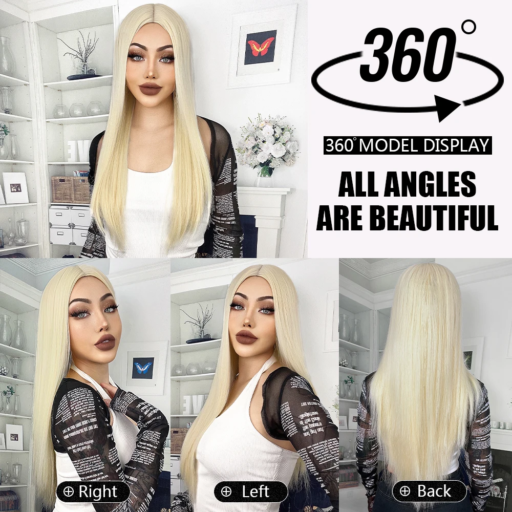 50 inch beautiful long wig blonde - Hair care