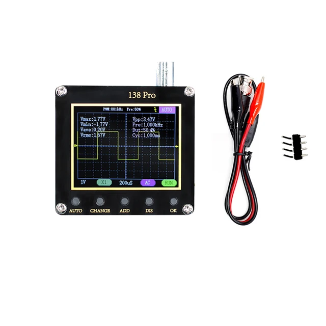 Handheld Digital Oscilloscope 200Khz Analog Bandwidth Square Wave Output Oscilloscopes Button ...