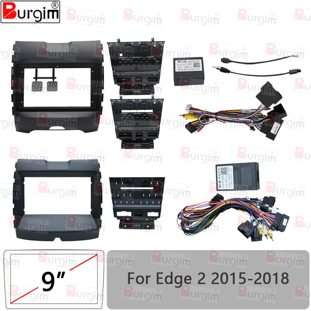 Car Radio Fascias Frame For Ford Edge 2 2015-2018 9 inch Stereo Panel ...